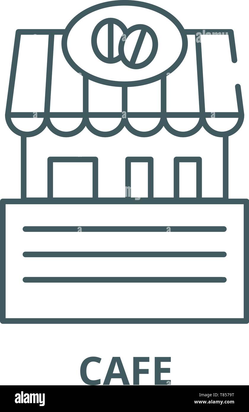Cafe vector line icon, linear concept, outline sign, symbol Stock ...