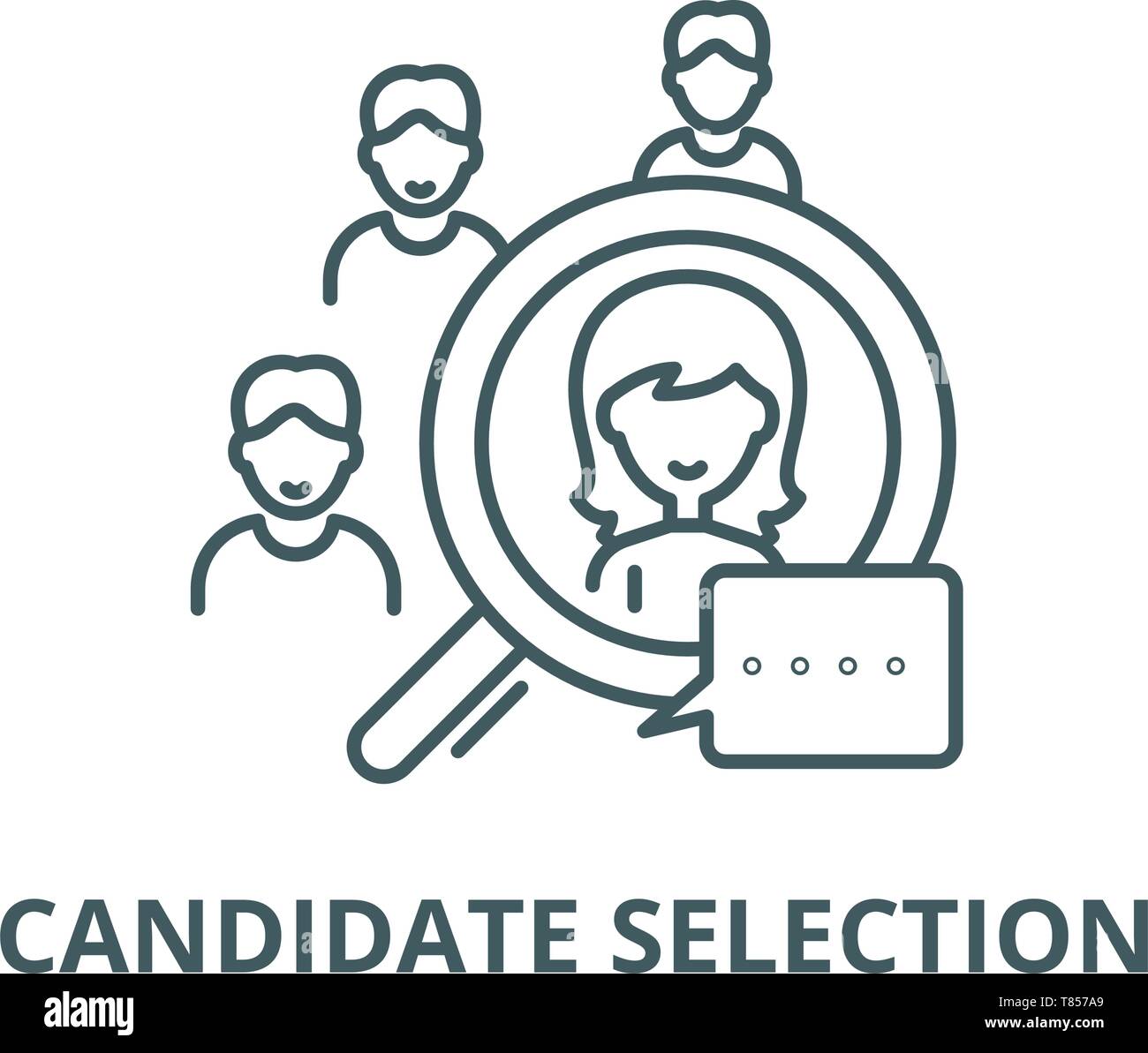 Candidate selection vector line icon, linear concept, outline sign ...