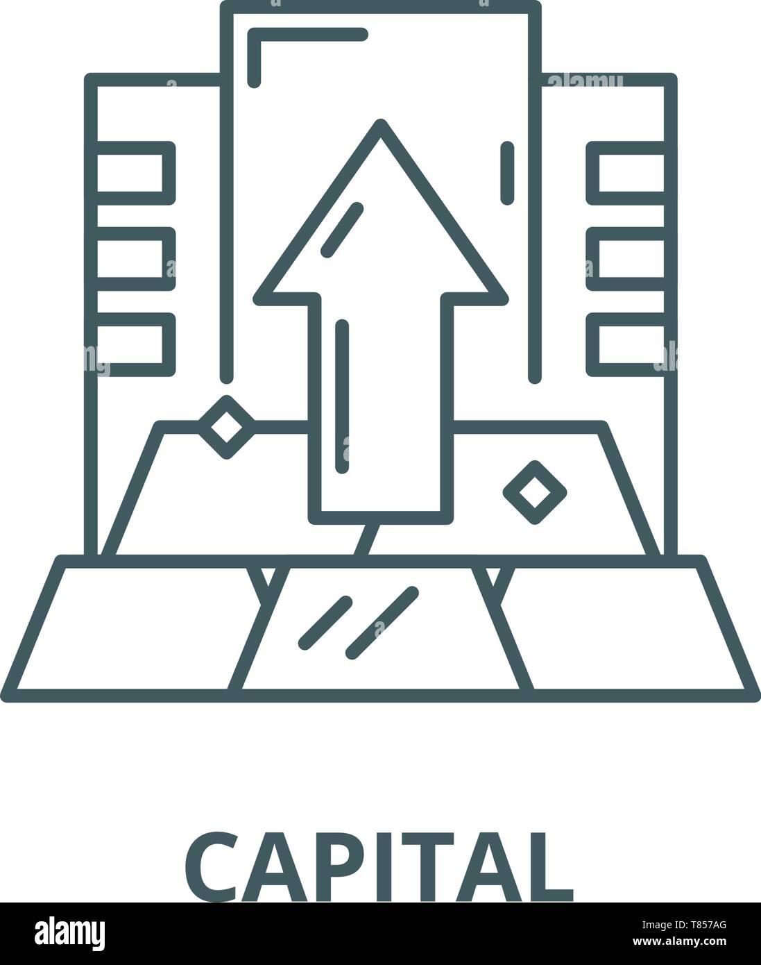Capital vector line icon, linear concept, outline sign, symbol Stock ...