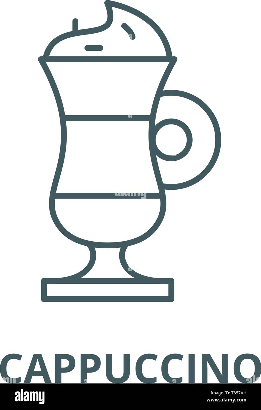 Cappuccino vector line icon, linear concept, outline sign, symbol Stock ...