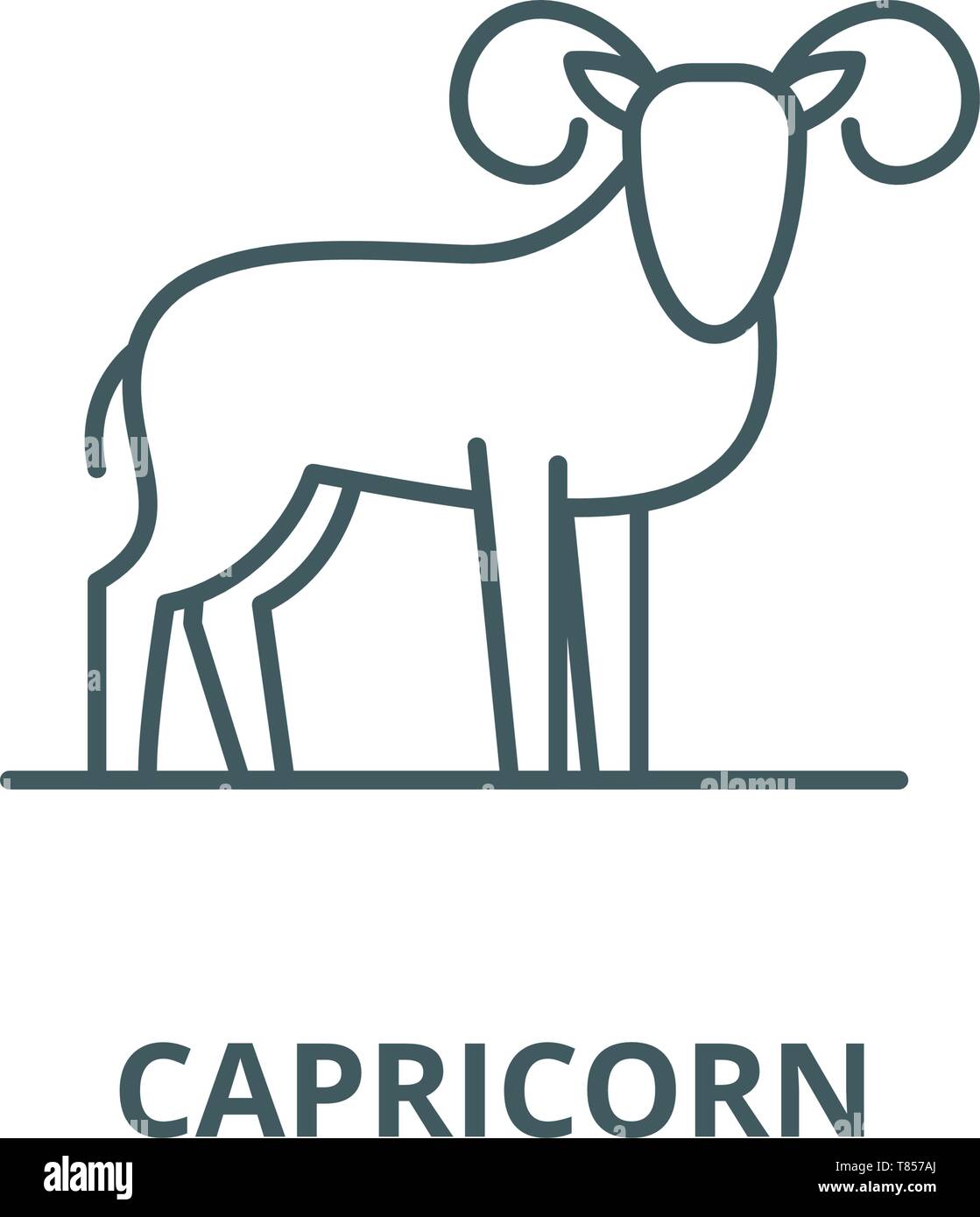 Capricorn vector line icon, linear concept, outline sign, symbol Stock ...