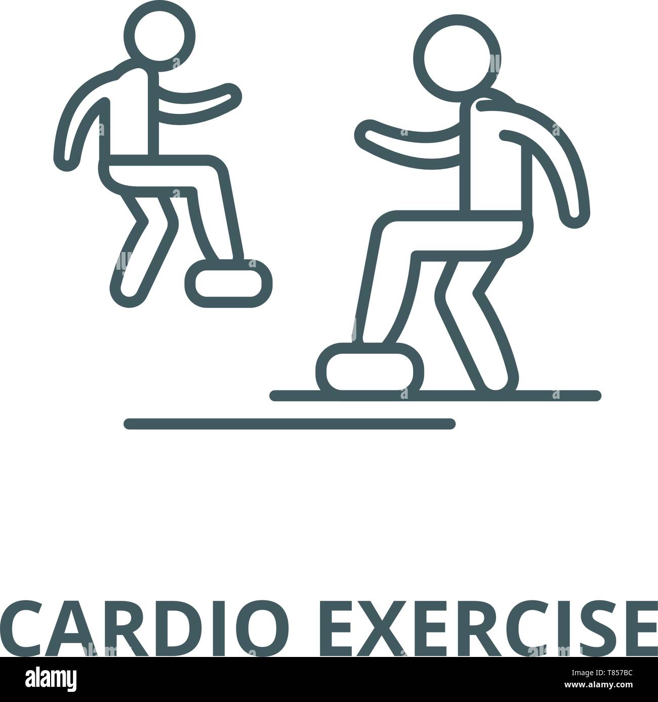 Cardio exercise vector line icon, linear concept, outline sign, symbol ...