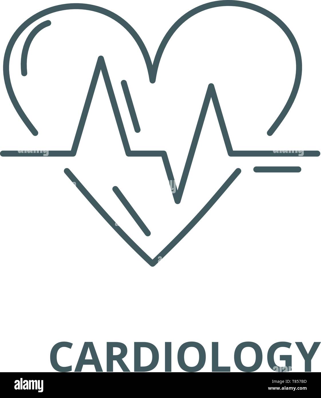 Cardiology vector line icon, linear concept, outline sign, symbol Stock ...