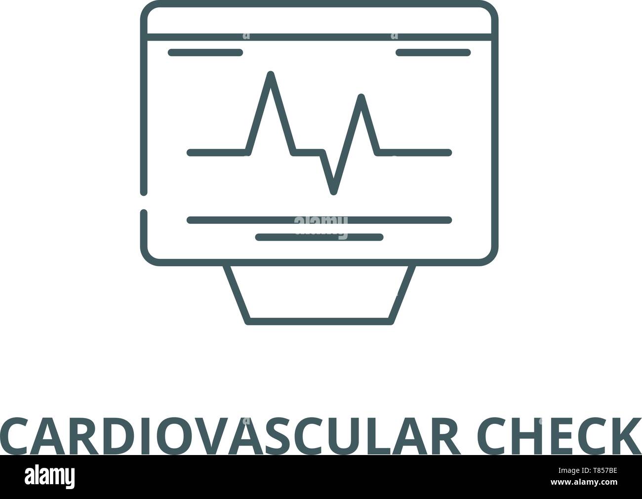 Cardiovascular check vector line icon, linear concept, outline sign ...