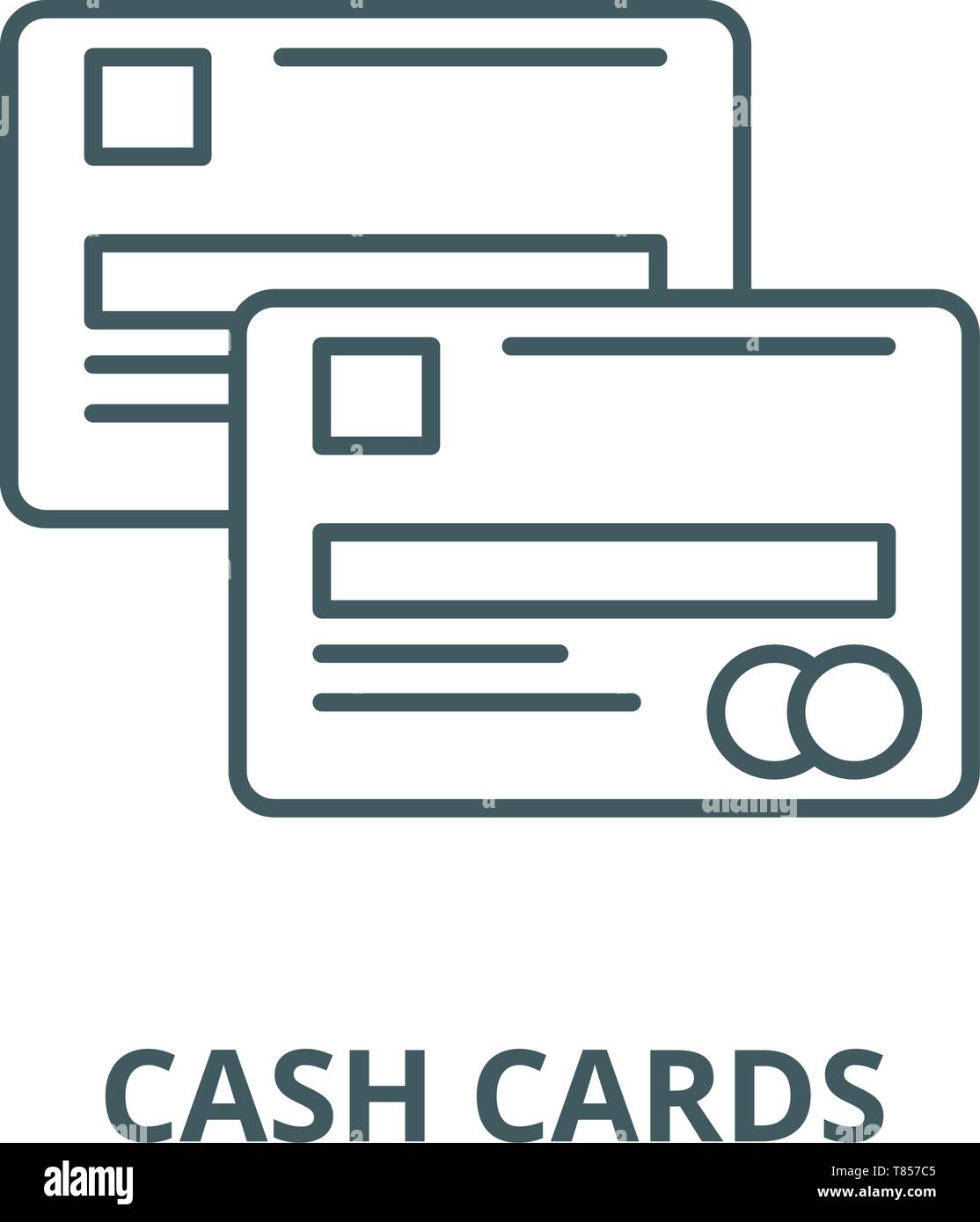 Cash cards vector line icon, linear concept, outline sign, symbol Stock ...