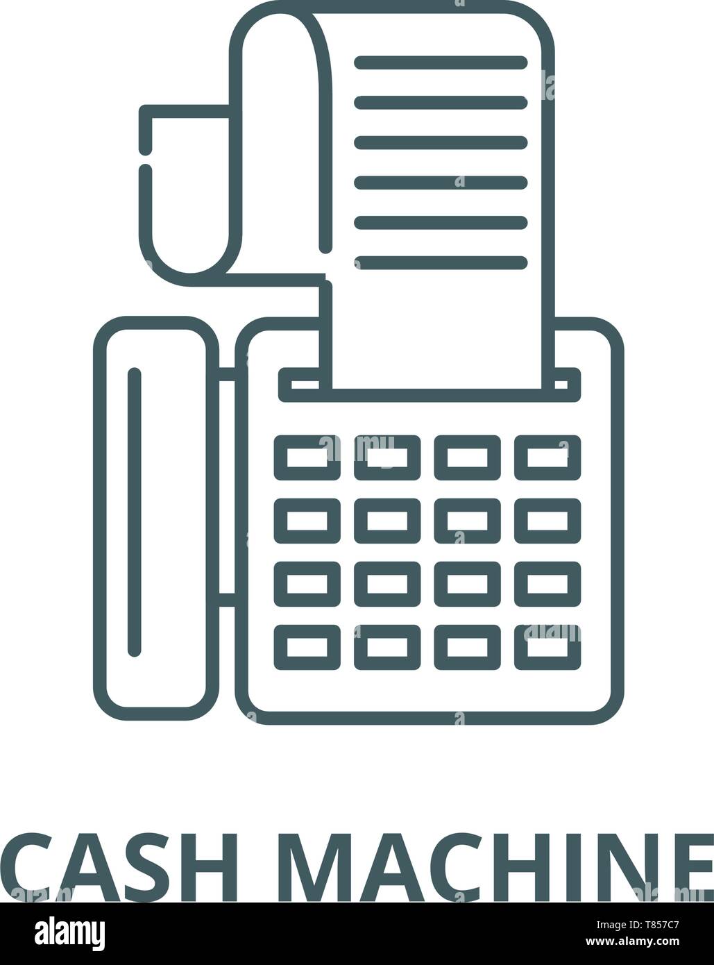 Cash machine vector line icon, linear concept, outline sign, symbol ...