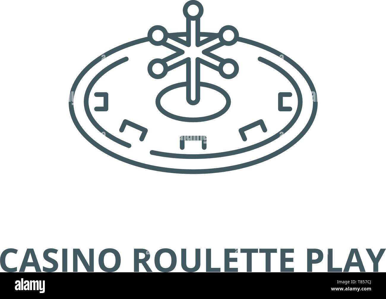 Casino roulette play vector line icon, linear concept, outline sign ...