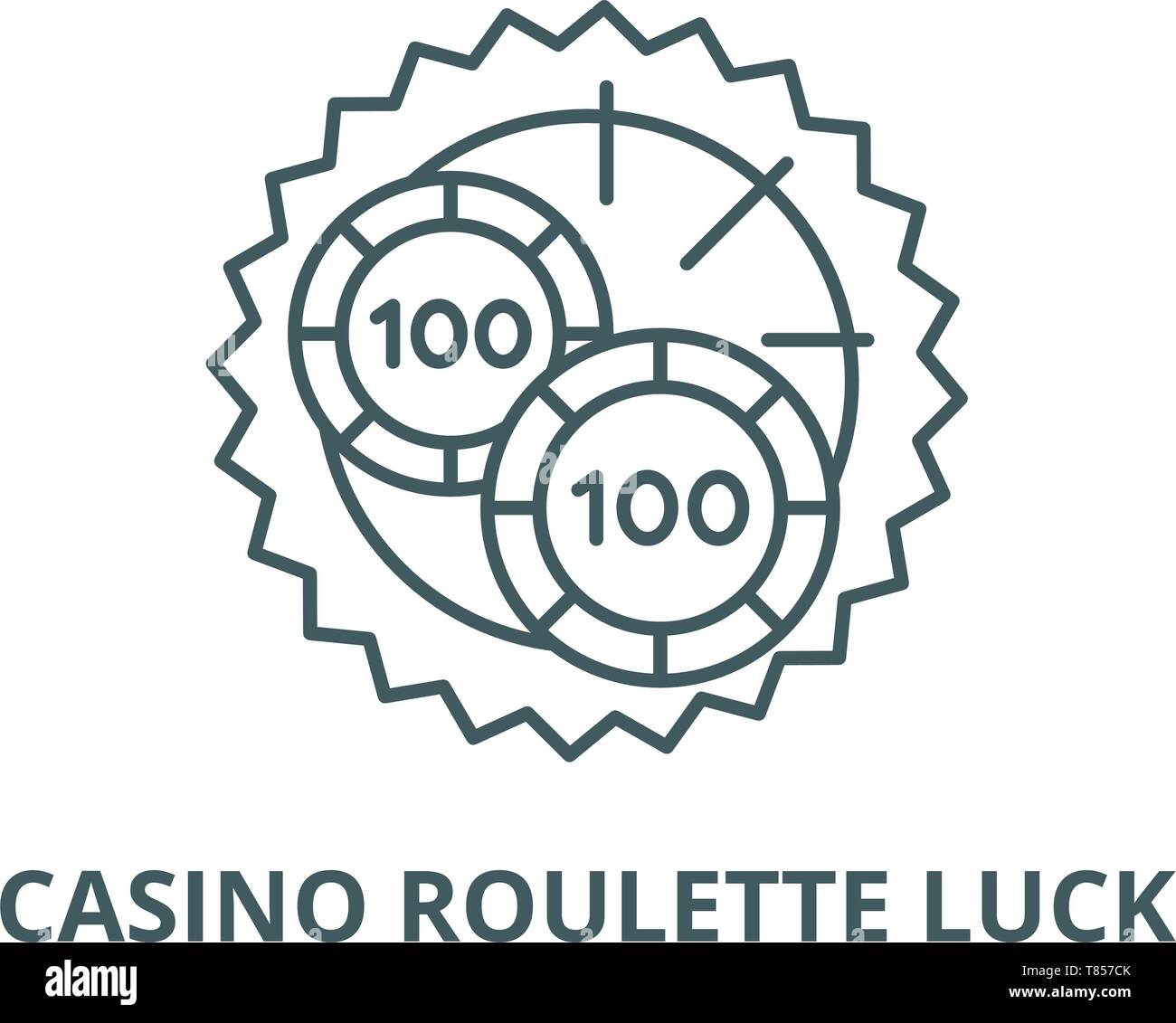Casino roulette luck vector line icon, linear concept, outline sign ...