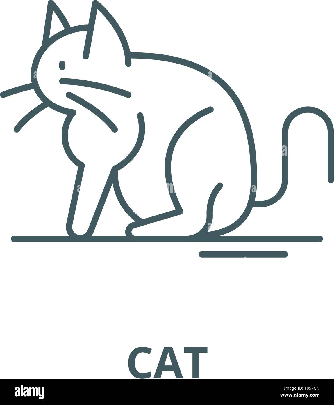 Cat vector line icon, linear concept, outline sign, symbol Stock Vector ...