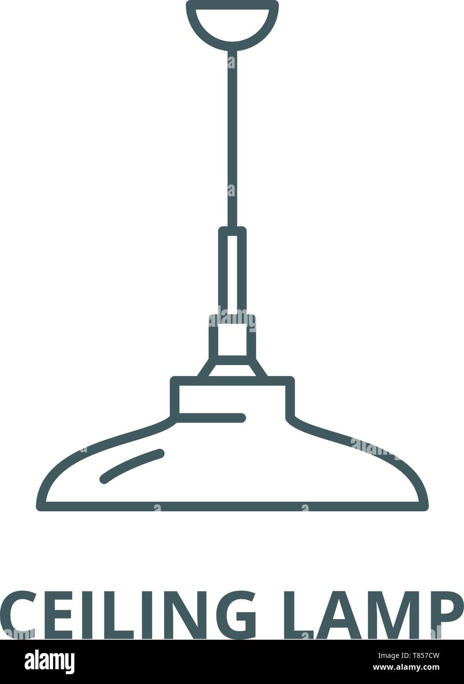 Ceiling lamp vector line icon, linear concept, outline sign, symbol ...