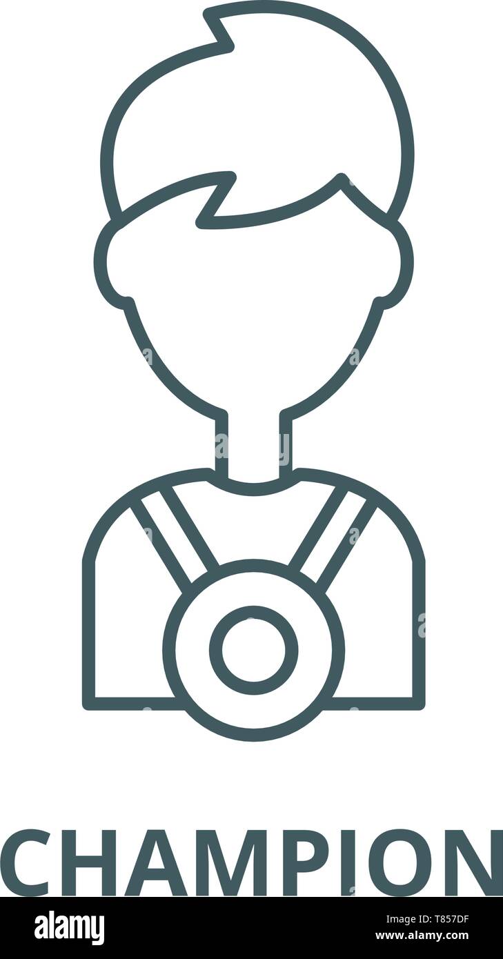 Champion vector line icon, linear concept, outline sign, symbol Stock ...