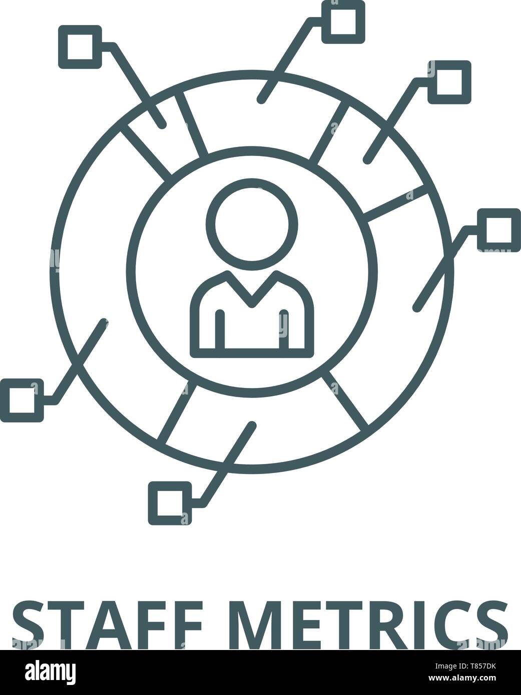 Characteristics of staff vector line icon, linear concept, outline sign ...