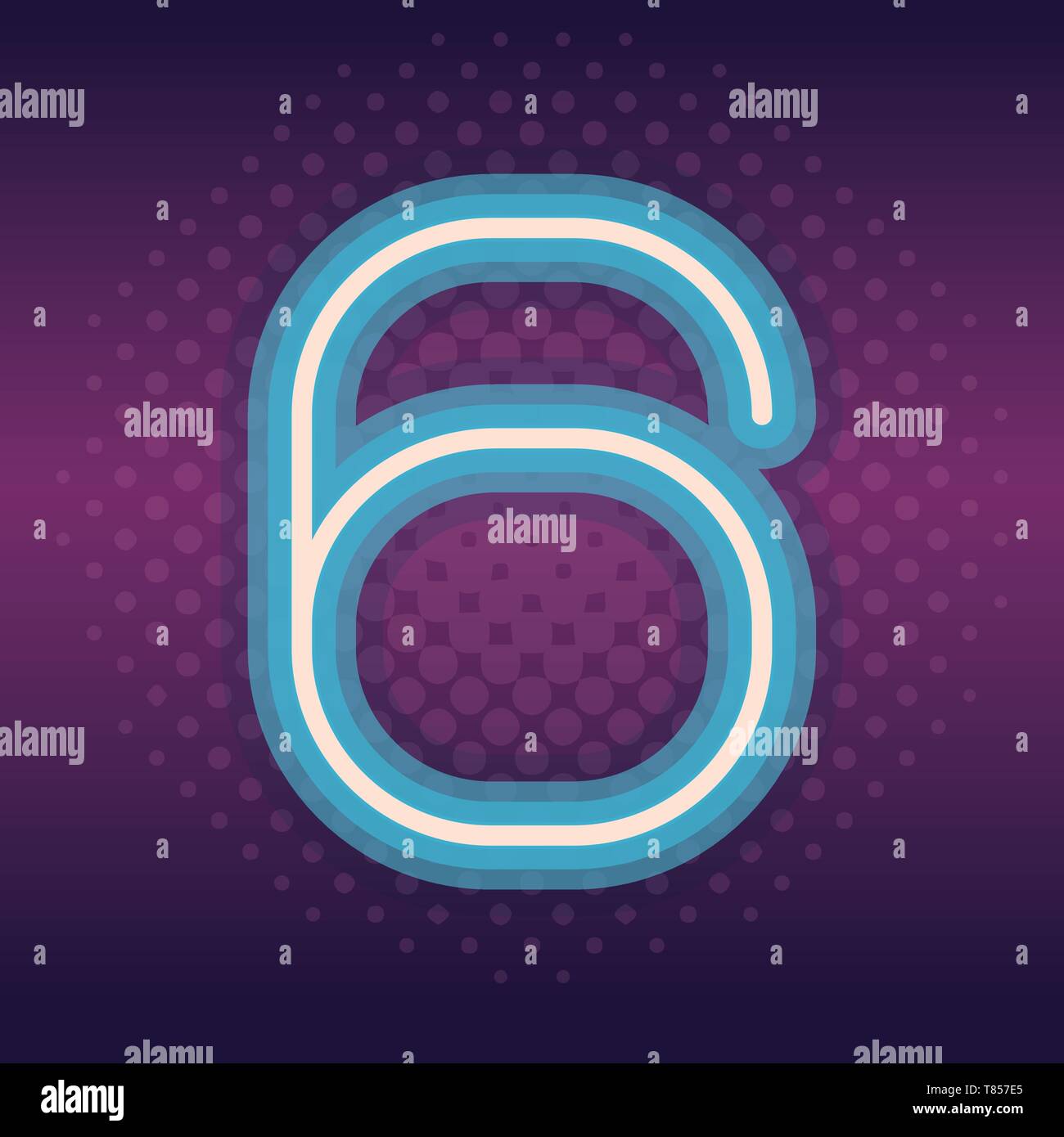 six font number neon Stock Vector Image & Art - Alamy