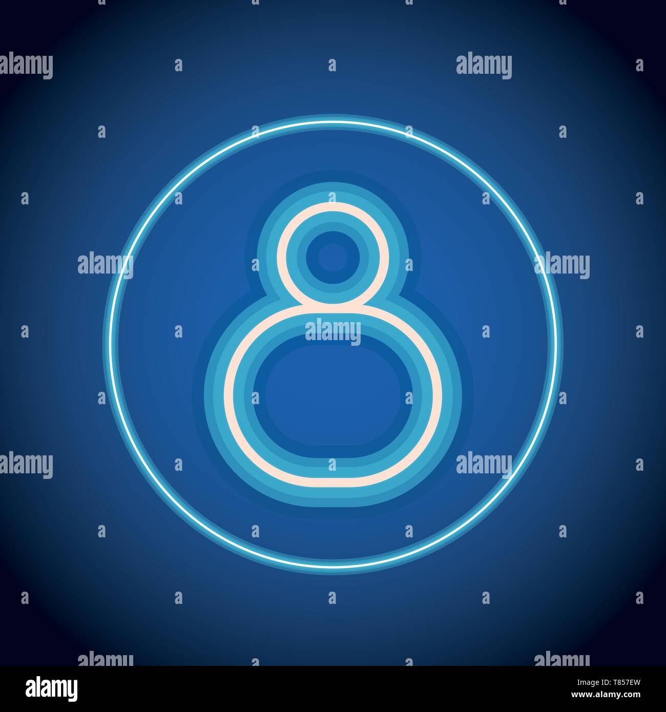 eight font number neon Stock Vector Image & Art - Alamy