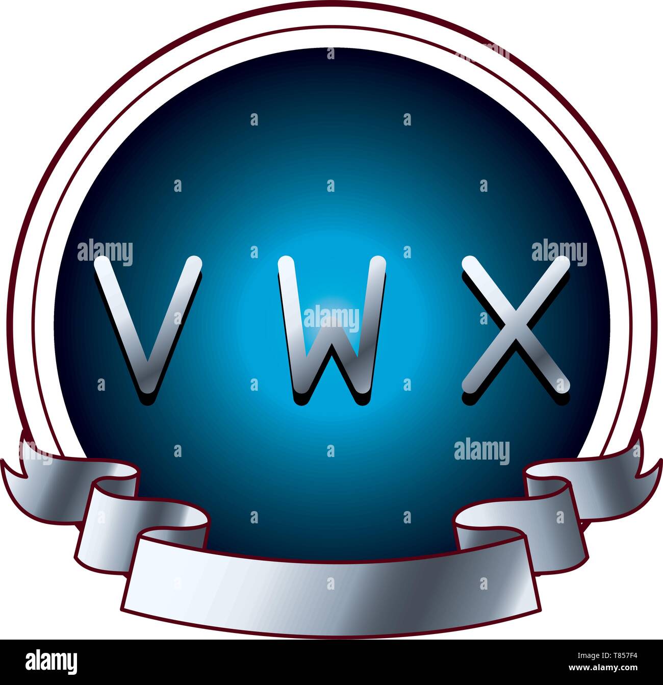 VWX alphabet font letters round label Stock Vector Image & Art - Alamy