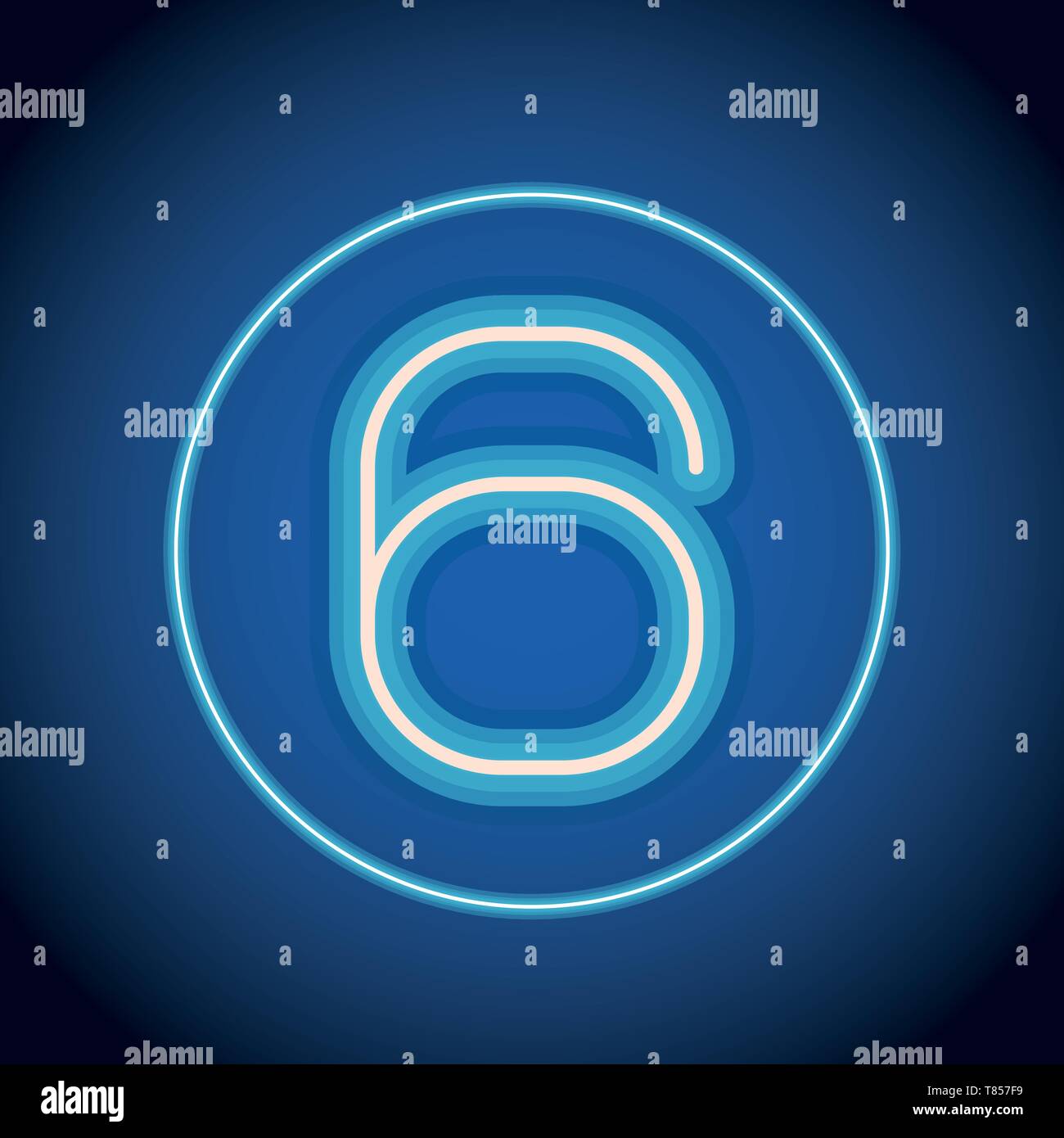 six font number neon Stock Vector Image & Art - Alamy