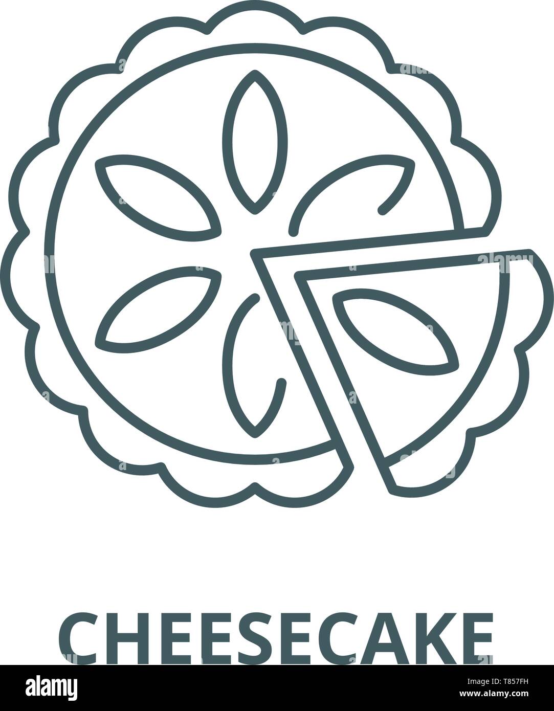 Cheesecake vector line icon, linear concept, outline sign, symbol Stock ...