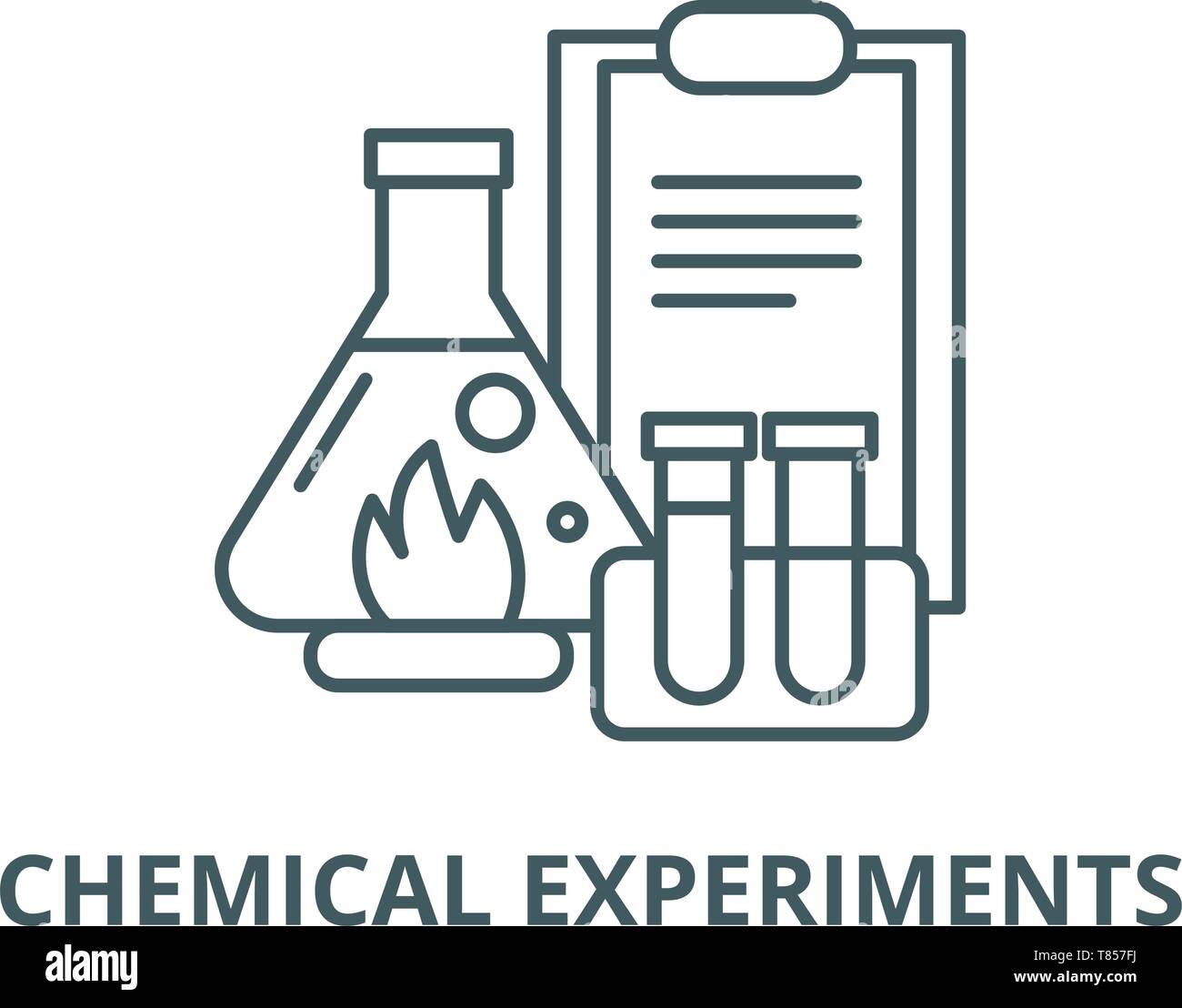 Chemical experiments vector line icon, linear concept, outline sign ...