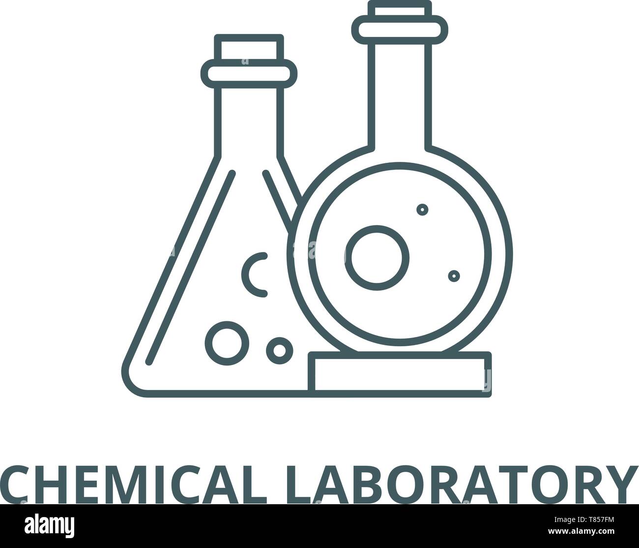 Chemical laboratory vector line icon, linear concept, outline sign ...