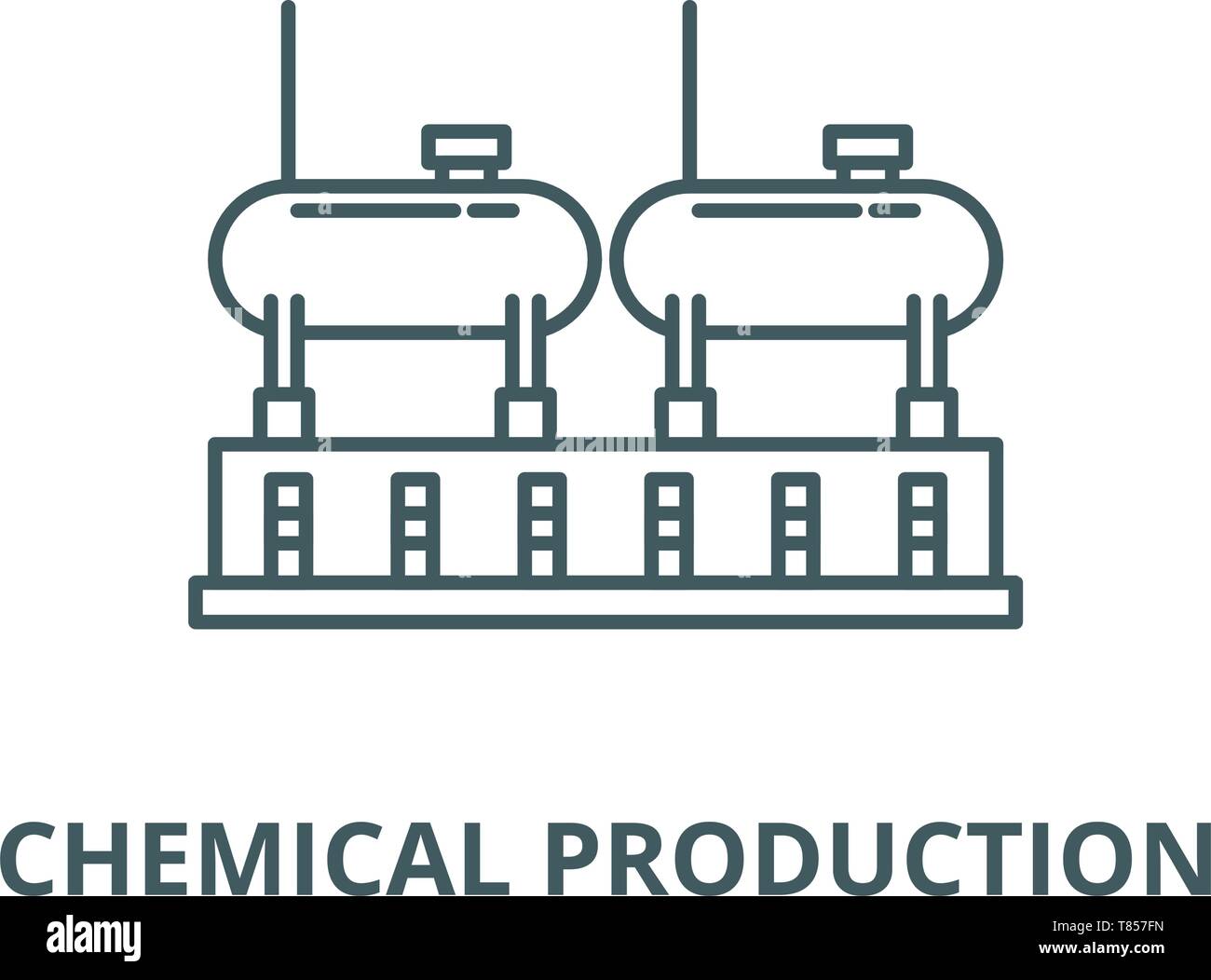 Chemical production vector line icon, linear concept, outline sign ...