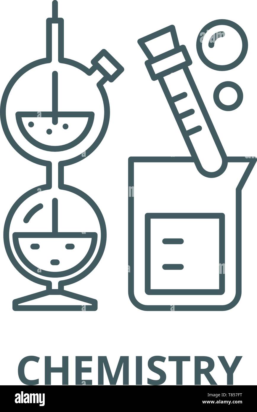Chemistry vector line icon, linear concept, outline sign, symbol Stock ...