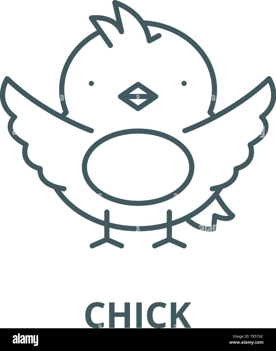 Chick vector line icon, linear concept, outline sign, symbol Stock ...