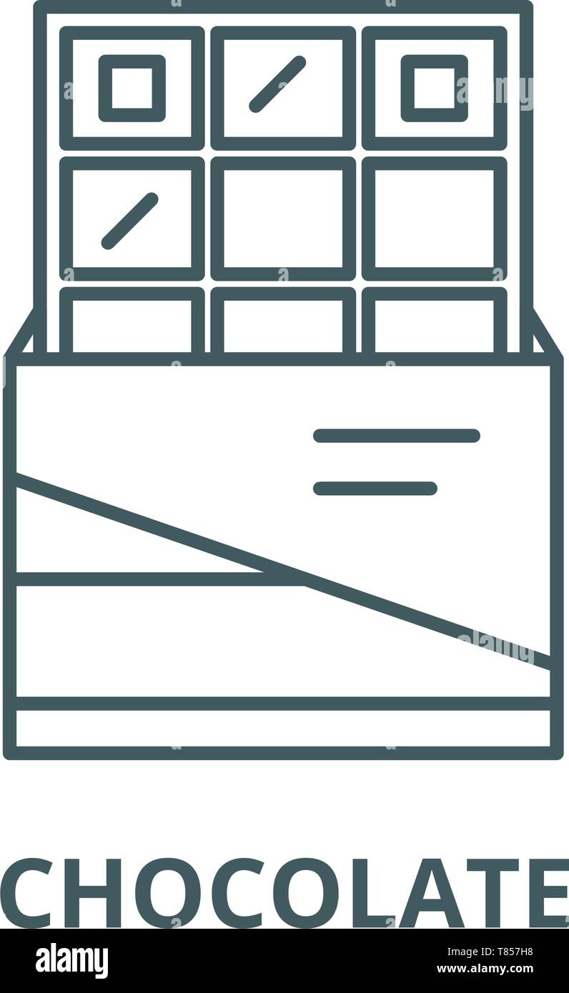 Chocolate vector line icon, linear concept, outline sign, symbol Stock ...