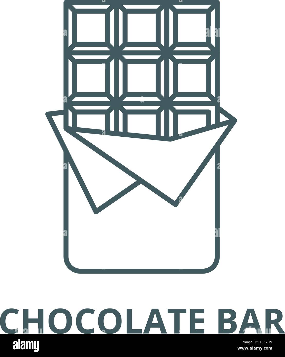 Chocolate bar vector line icon, linear concept, outline sign, symbol ...