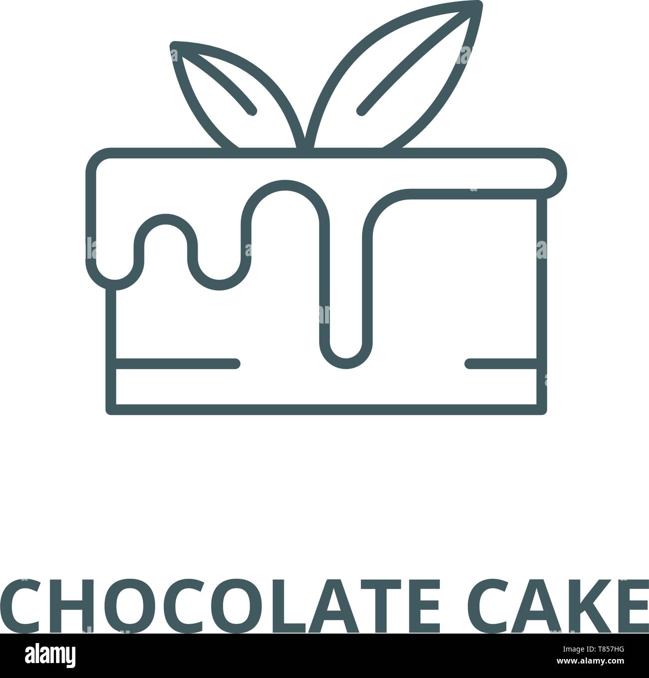 Chocolate cake vector line icon, linear concept, outline sign, symbol ...