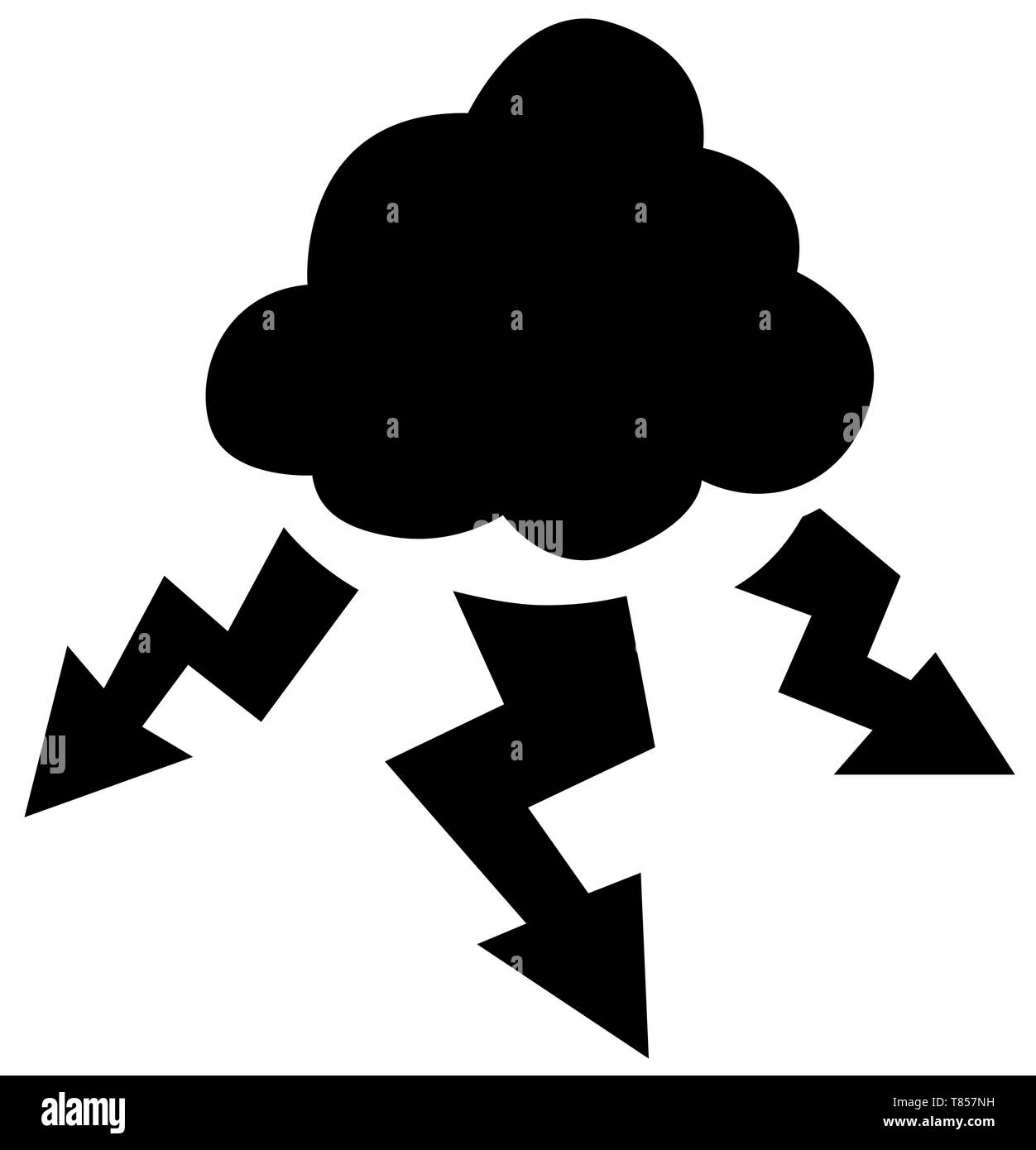 Storm cloud symbol black, vector illustration, horizontal, isolated ...