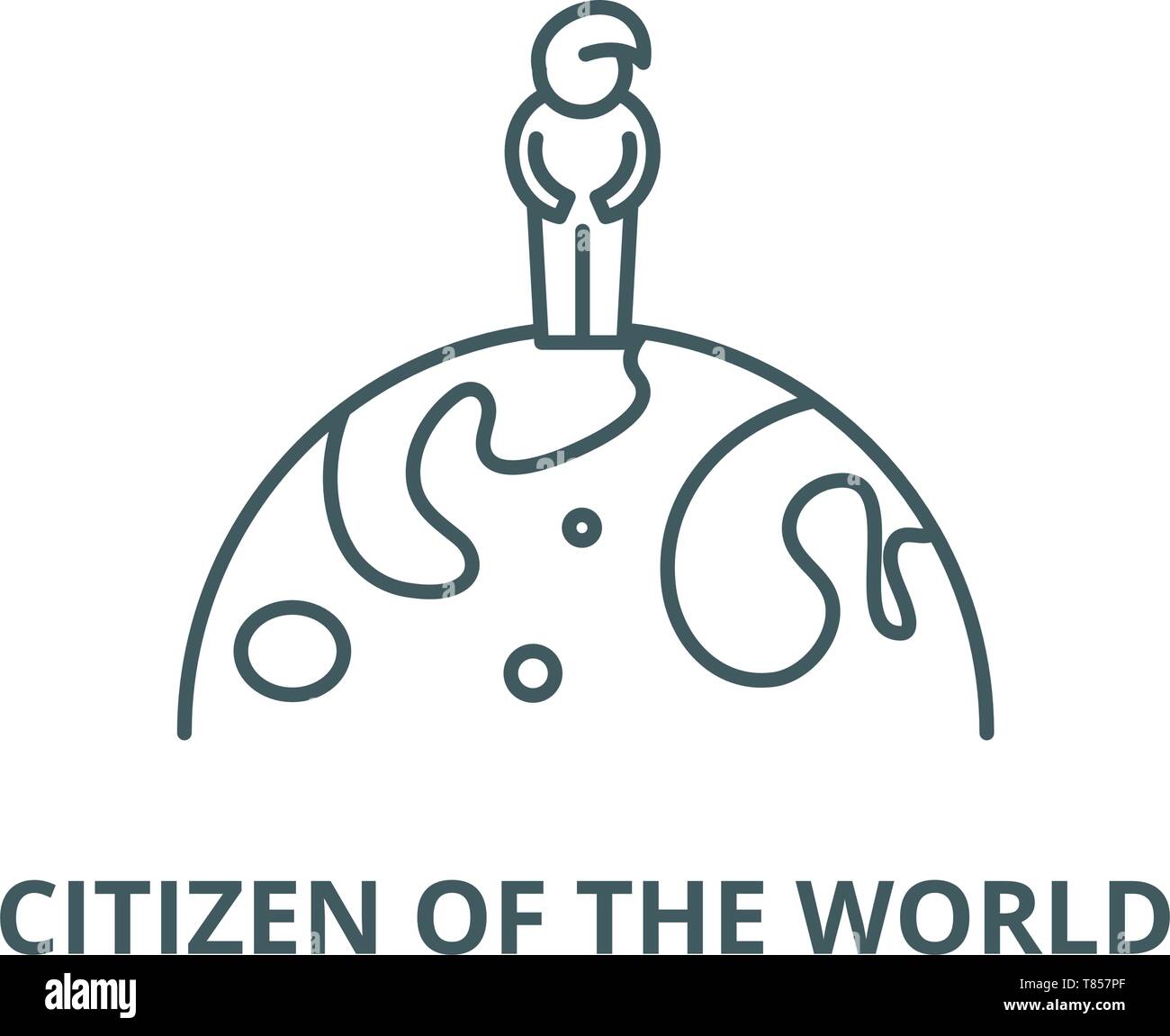 Citizen of the world vector line icon, linear concept, outline sign ...