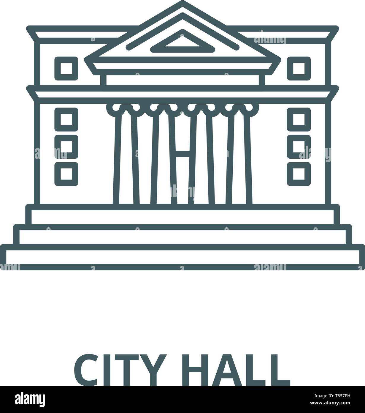 City hall vector line icon, linear concept, outline sign, symbol Stock ...