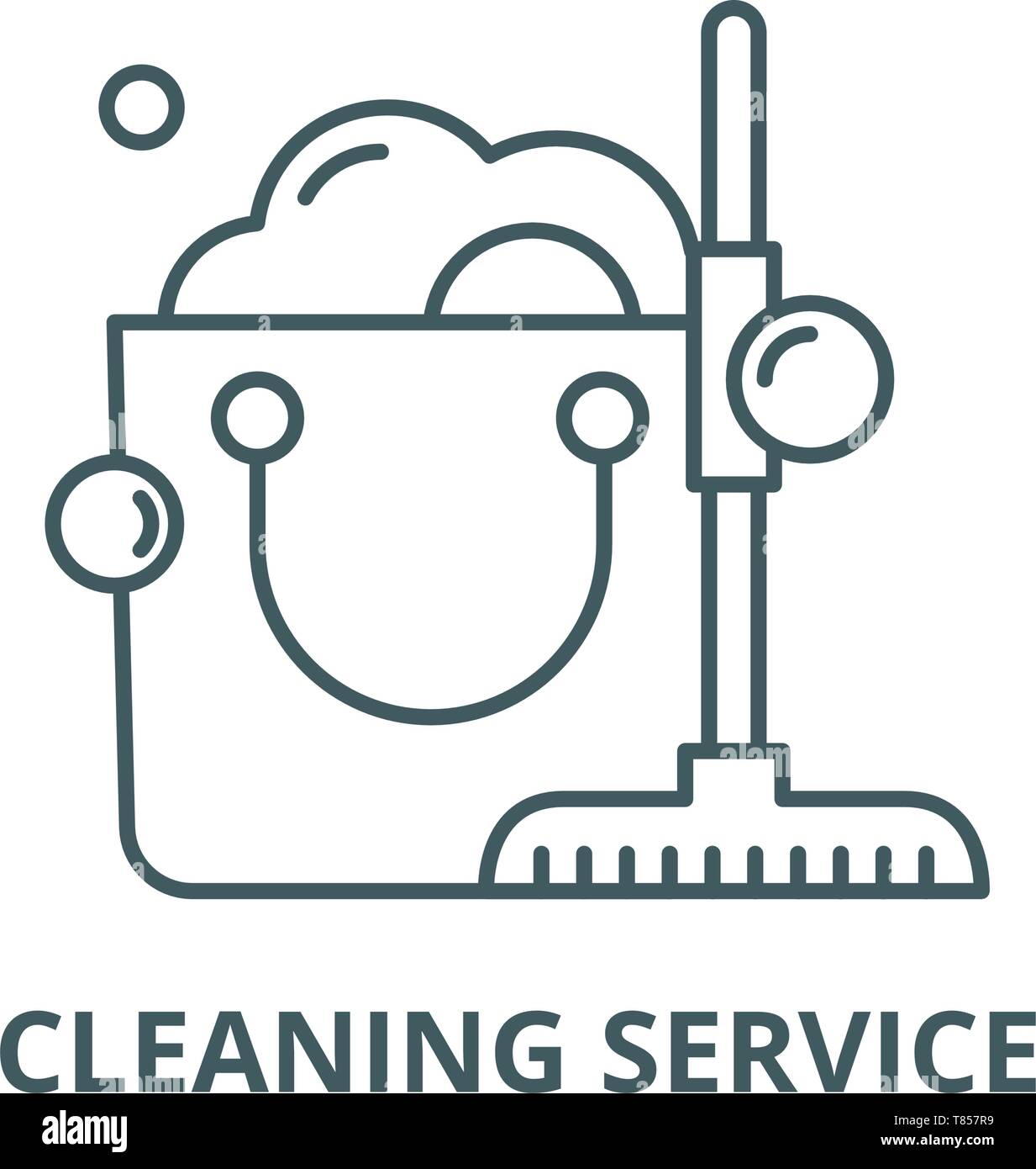 Cleaning service vector line icon, linear concept, outline sign, symbol ...