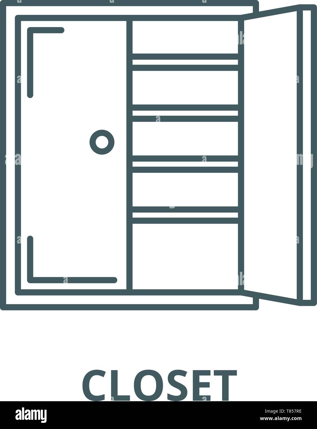 Closet vector line icon, linear concept, outline sign, symbol Stock ...