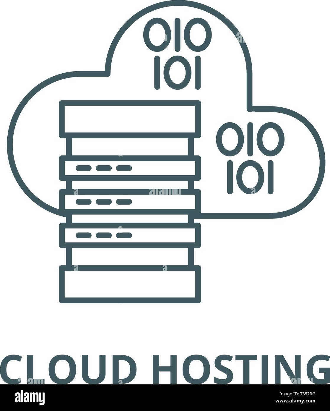 Cloud hosting vector line icon, linear concept, outline sign, symbol ...