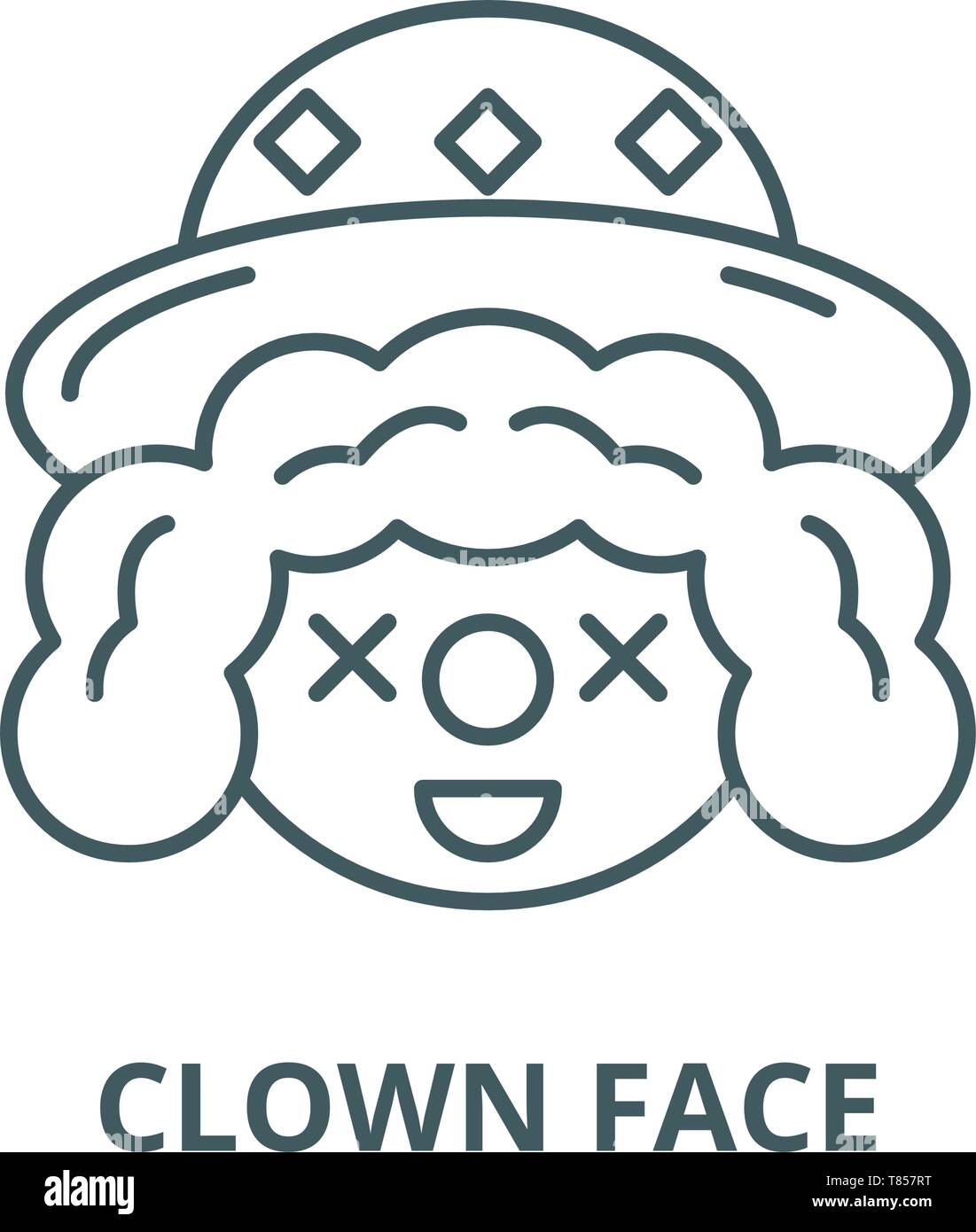 Clown face vector line icon, linear concept, outline sign, symbol Stock ...