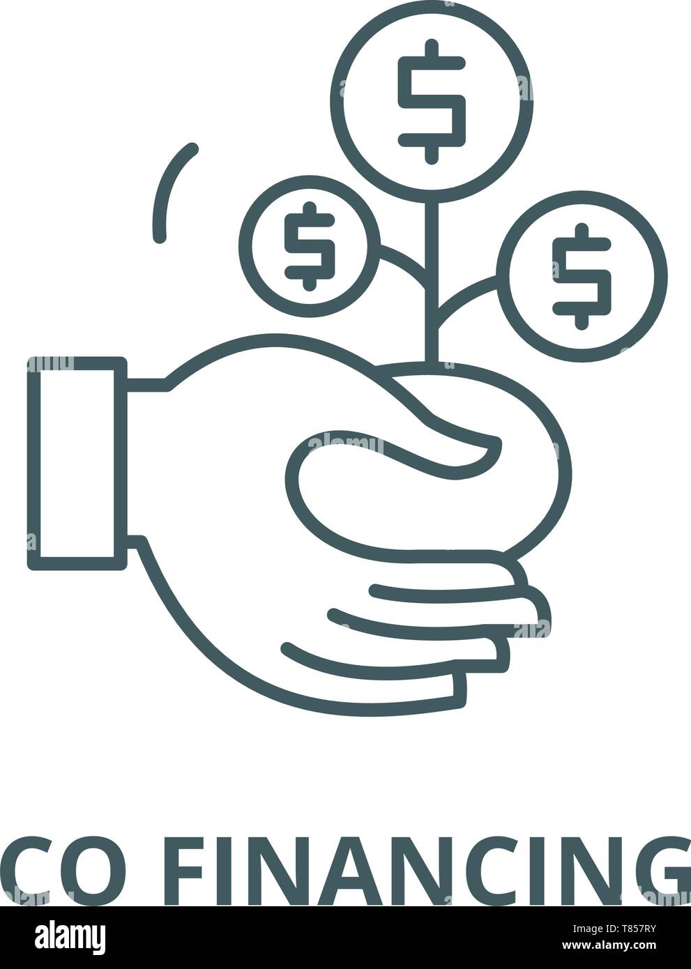 Co financing vector line icon, linear concept, outline sign, symbol ...