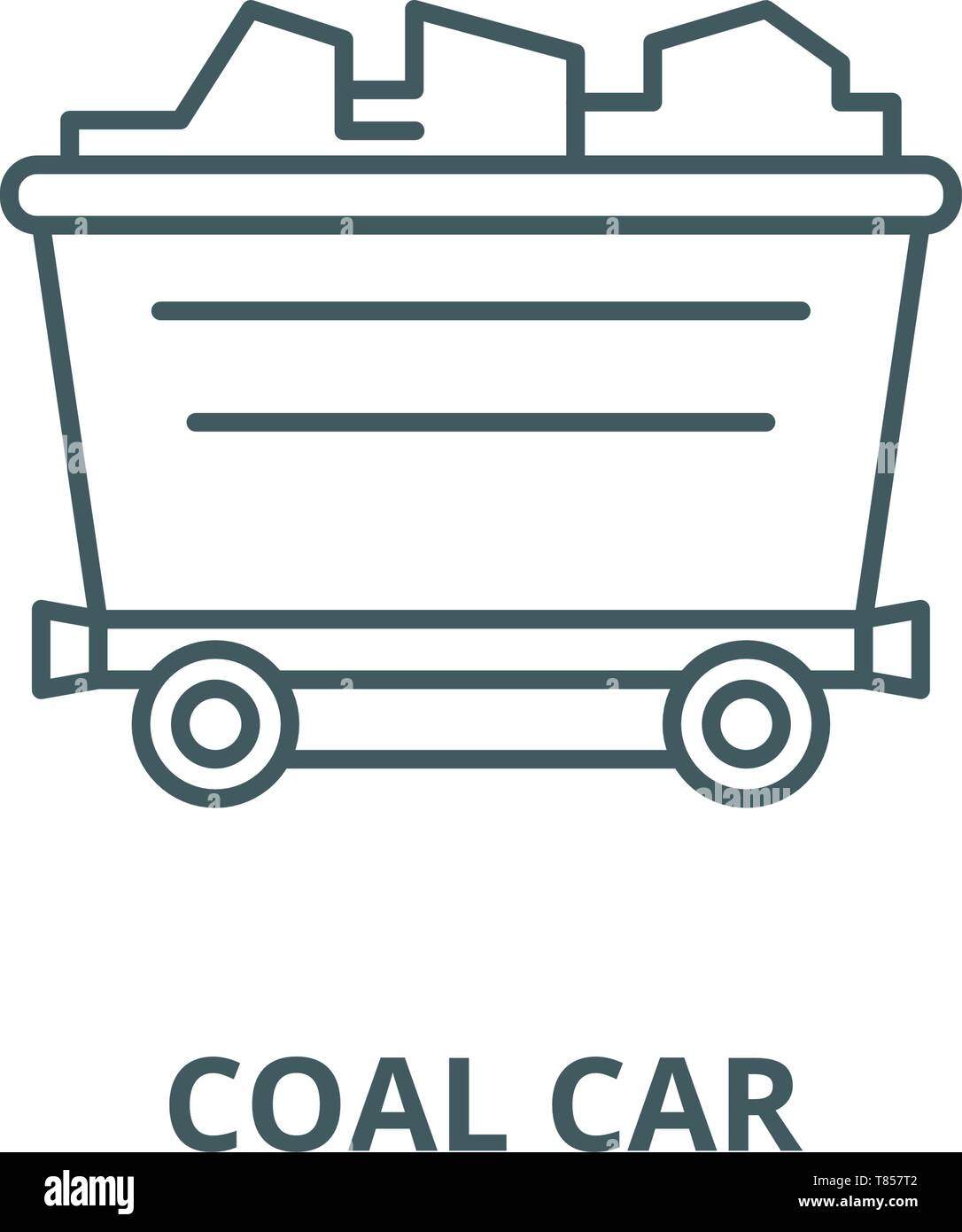 Coal car vector line icon, linear concept, outline sign, symbol Stock ...