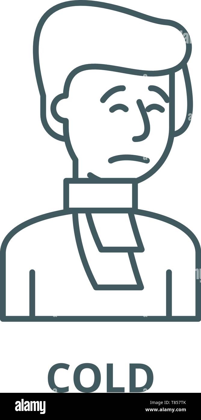 Cold vector line icon, linear concept, outline sign, symbol Stock ...