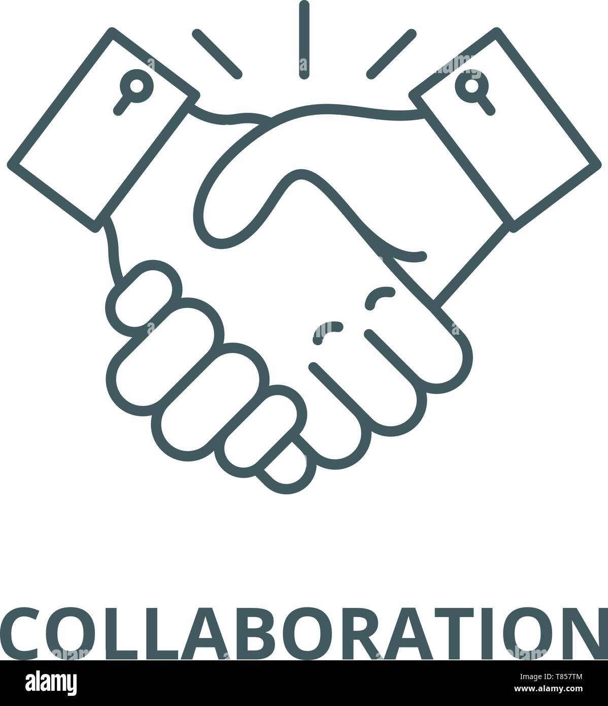 Collaboration vector line icon, linear concept, outline sign, symbol ...