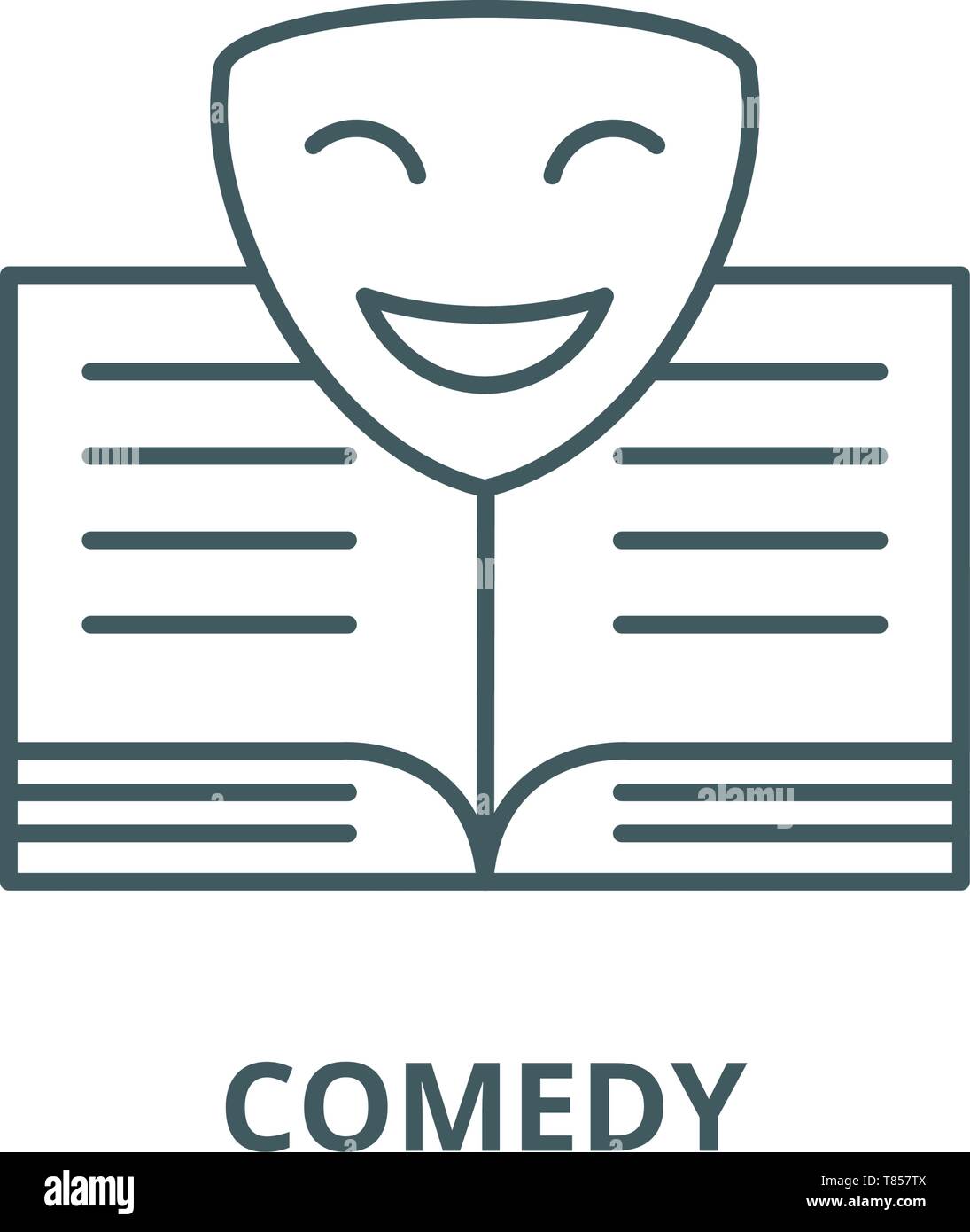 Comedy vector line icon, linear concept, outline sign, symbol Stock ...