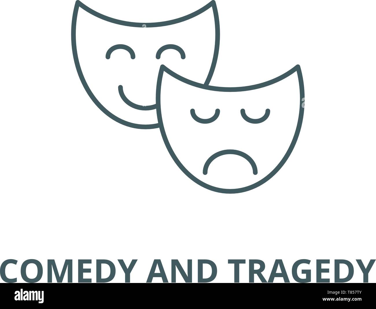 Comedy and tragedy vector line icon, linear concept, outline sign, symbol Stock Vector Image ...