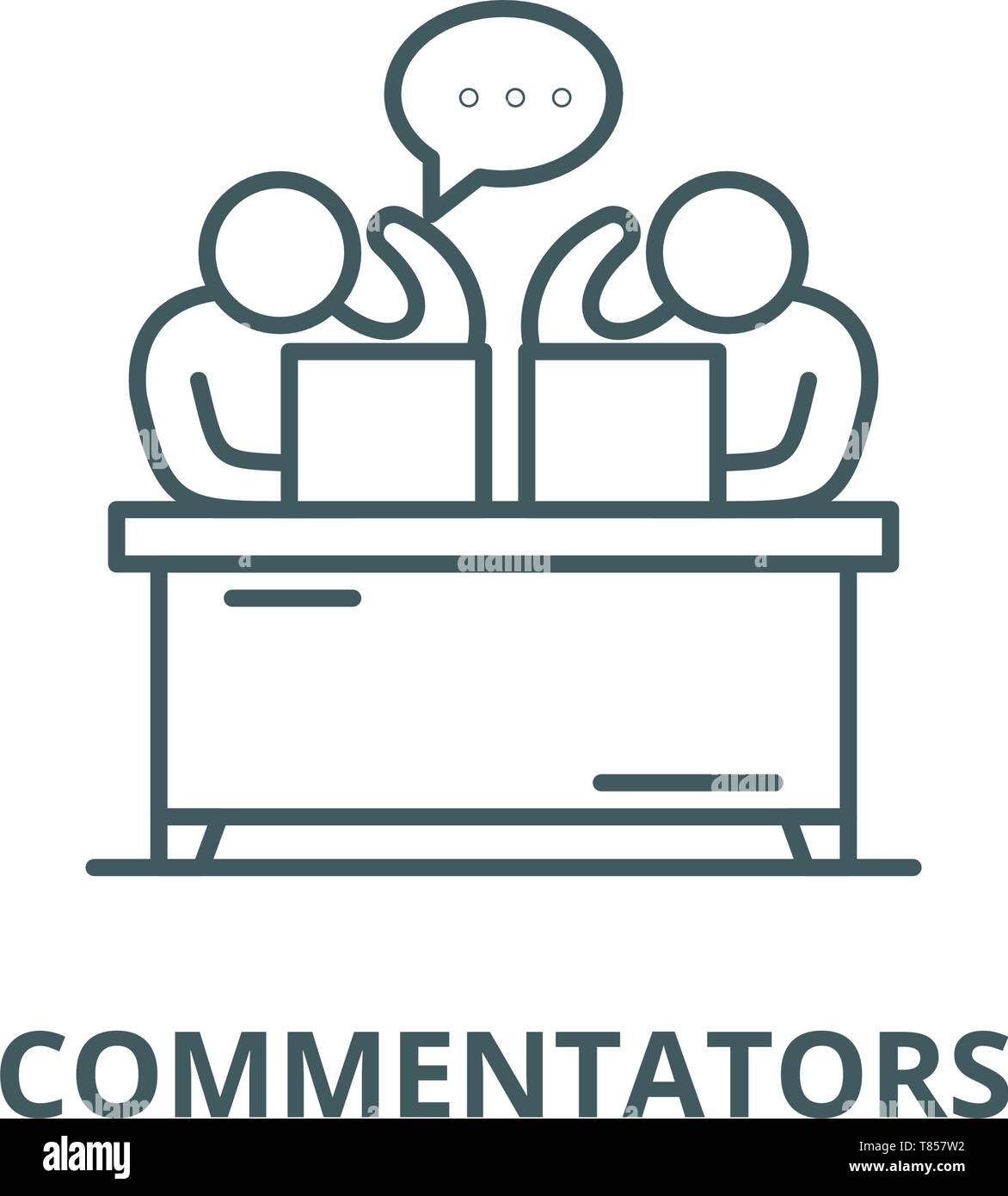 Commentators vector line icon, linear concept, outline sign, symbol ...