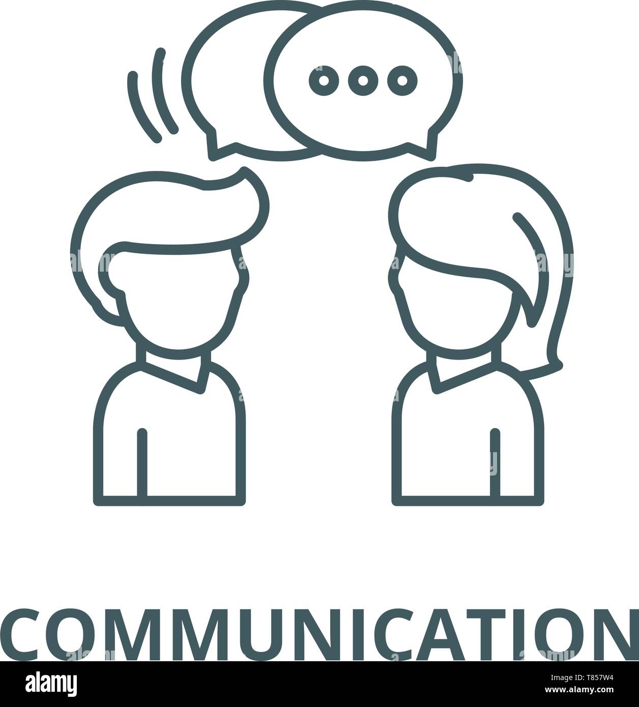 Communication vector line icon, linear concept, outline sign, symbol ...