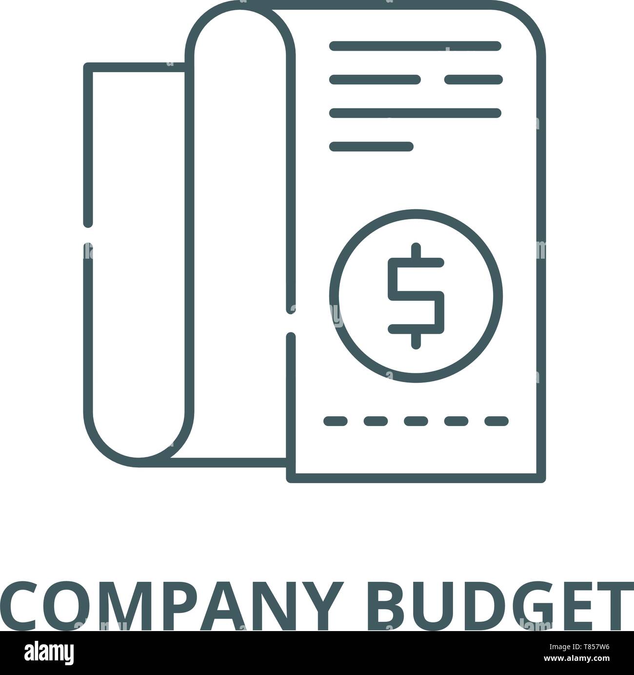 Company budget vector line icon, linear concept, outline sign, symbol ...