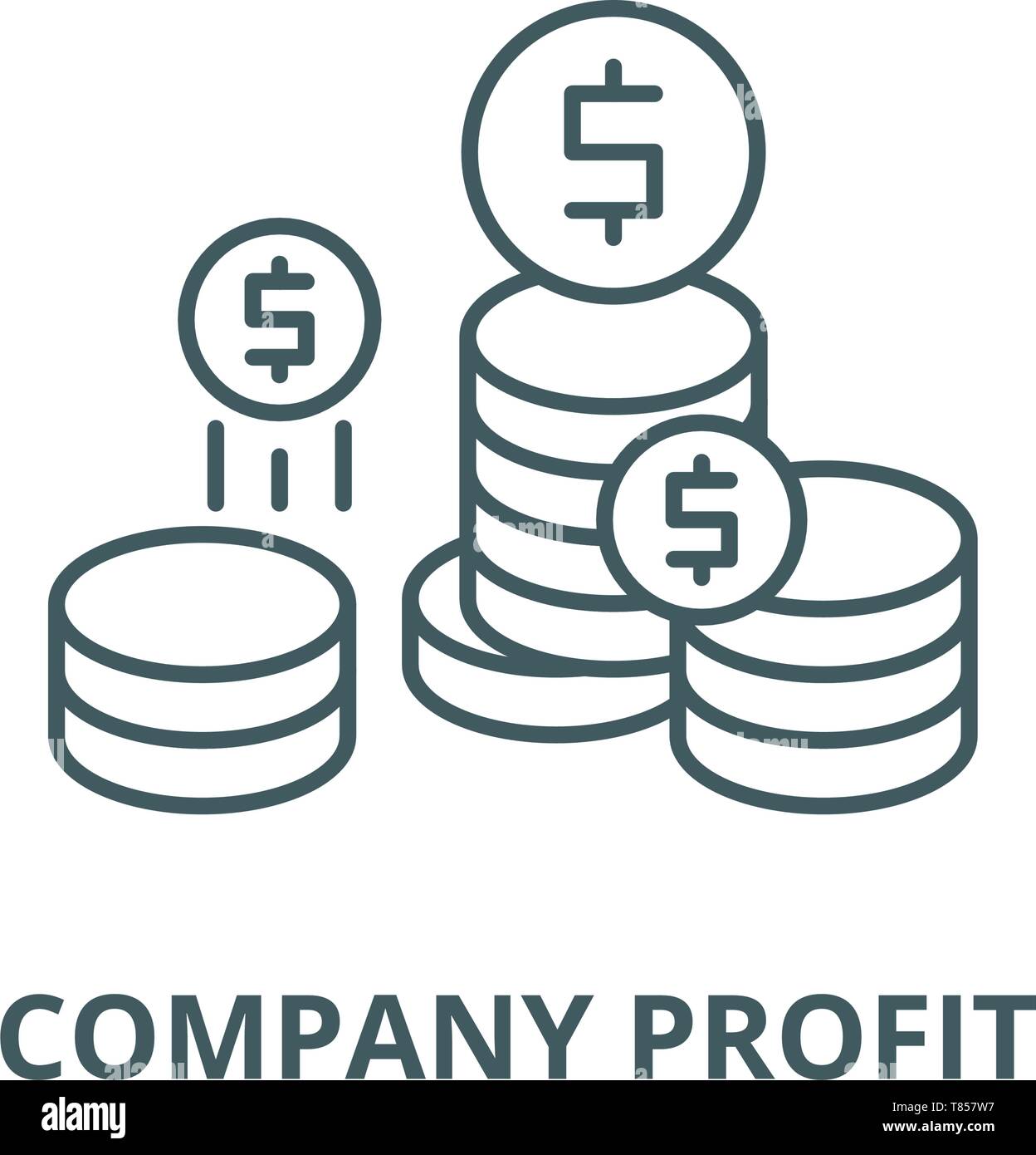 Company profit vector line icon, linear concept, outline sign, symbol ...
