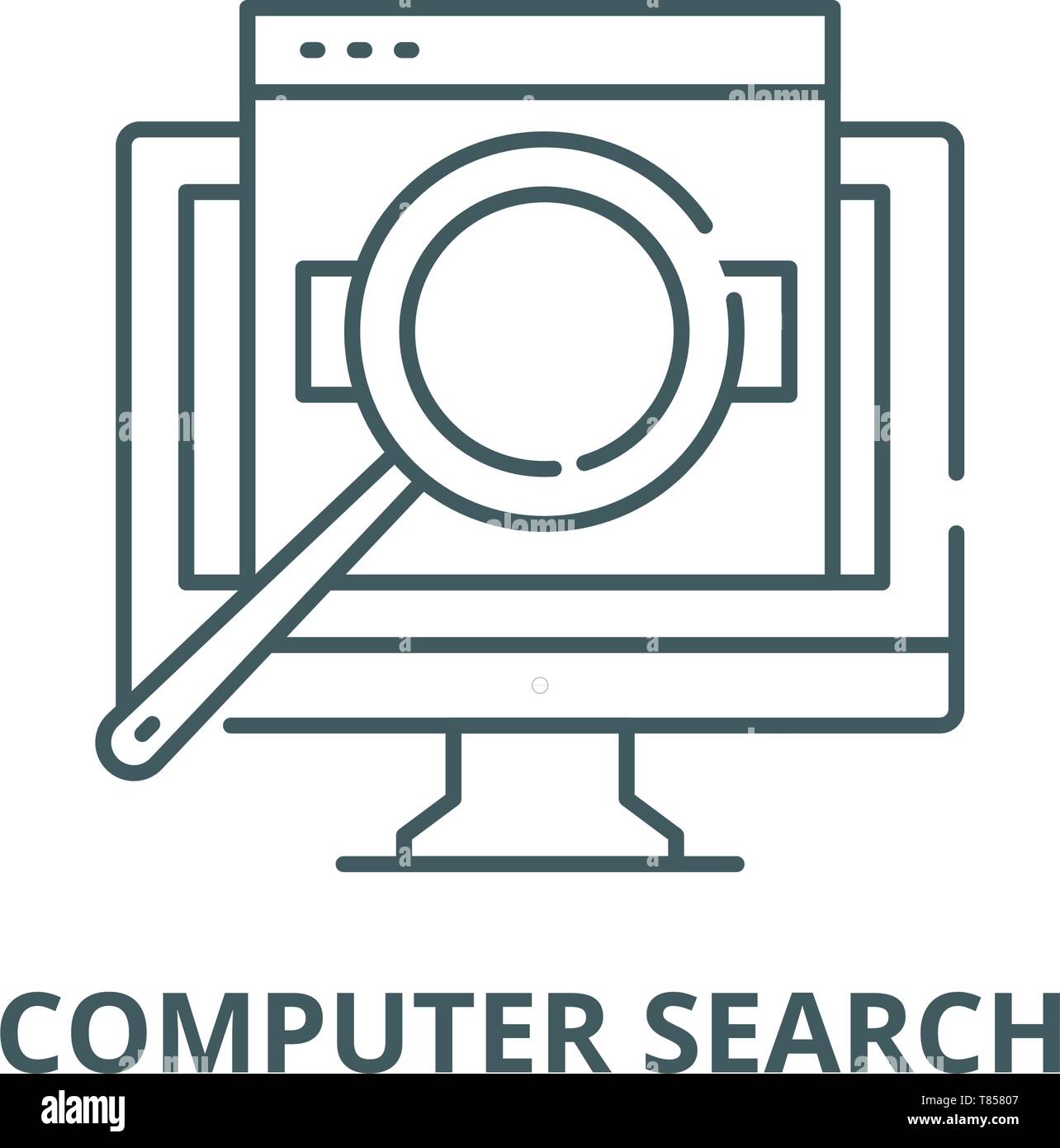 Computer search vector line icon, linear concept, outline sign, symbol ...