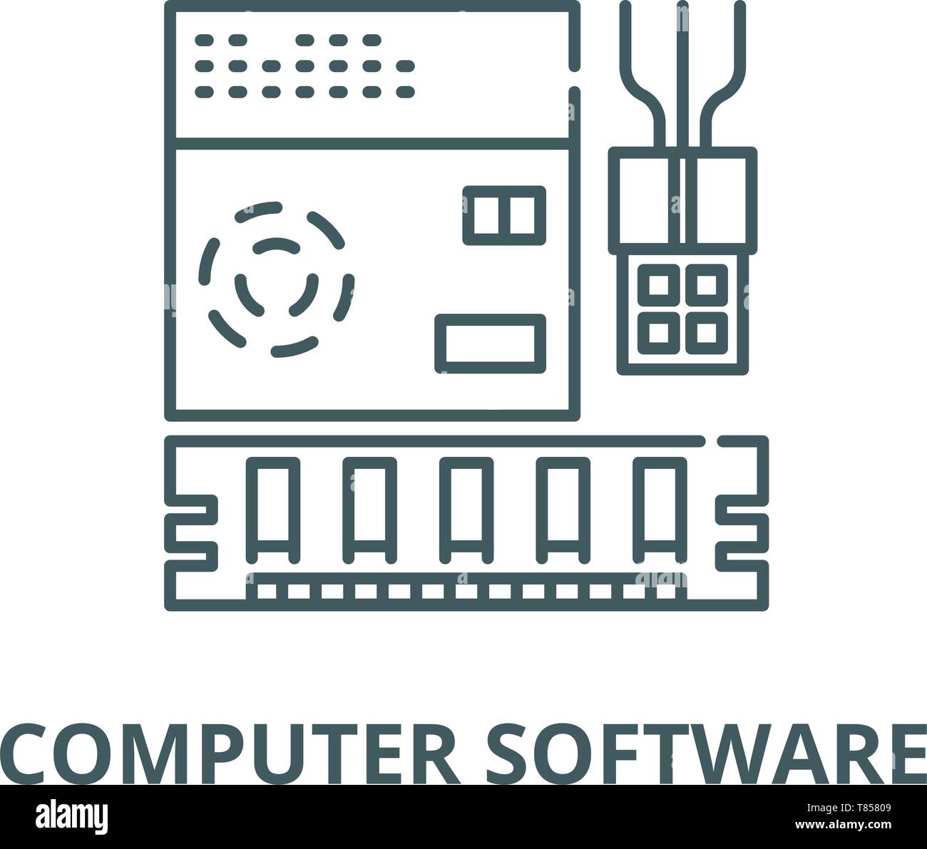 Computer software vector line icon, linear concept, outline sign ...