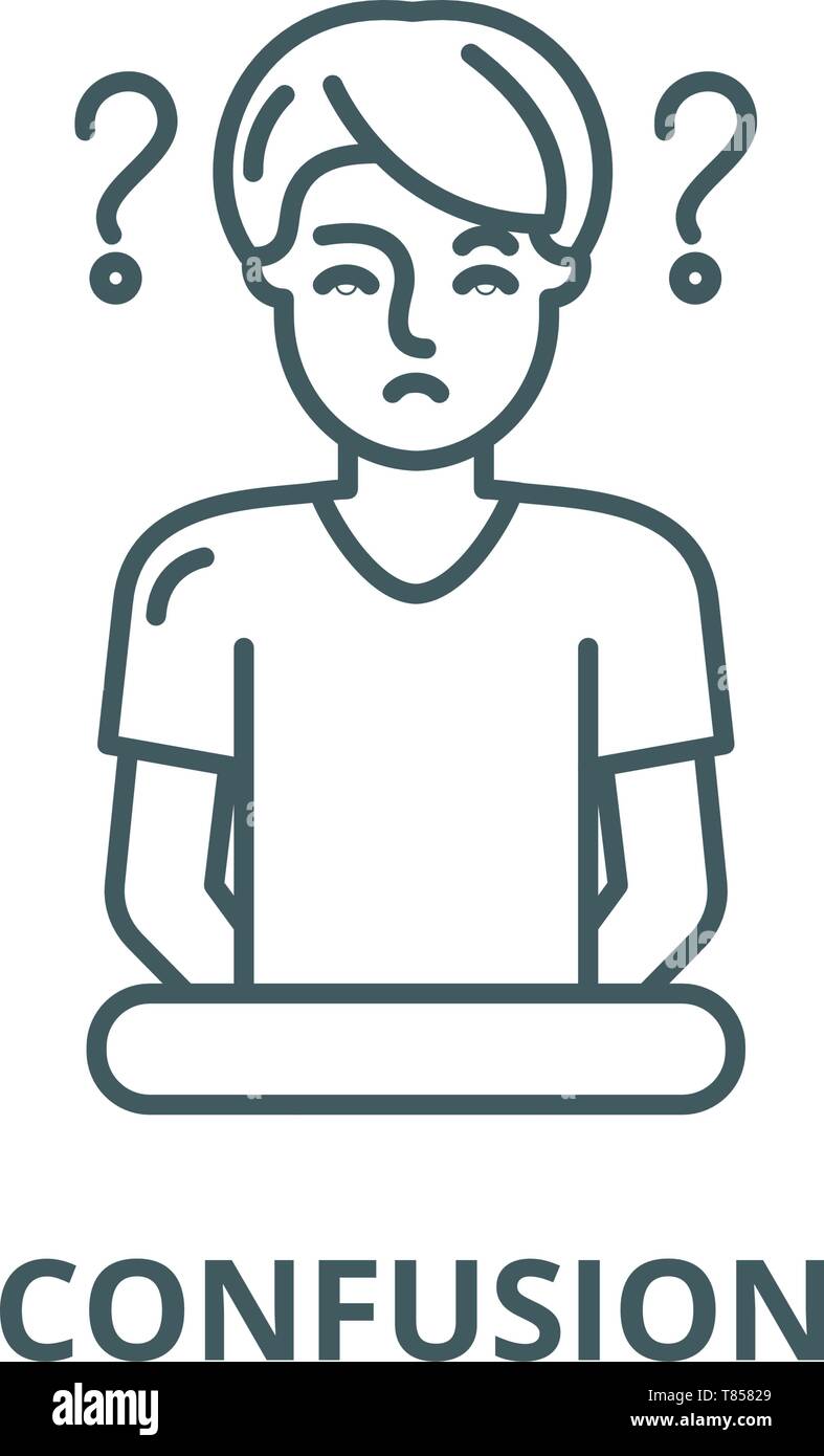 Confusion vector line icon, linear concept, outline sign, symbol Stock ...