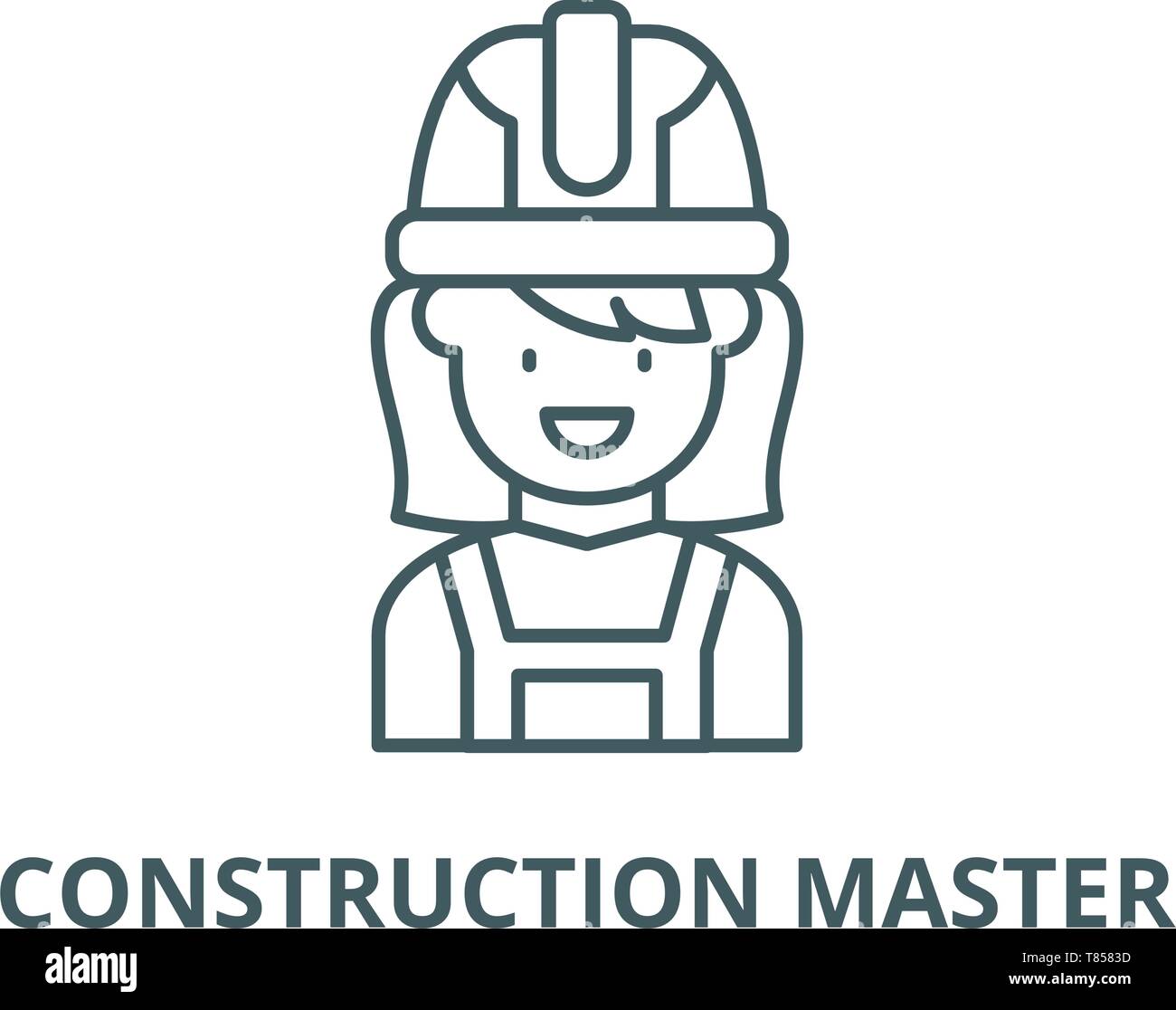 Construction master vector line icon, linear concept, outline sign ...